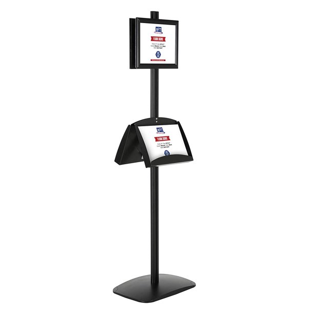 M&T Displays Free Standing Display Stand with 2 x (8.5x11) snap Frame ...