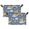 Moon Stars and Bears Collapsible Storage Bin Open Home Shelf Basket ...
