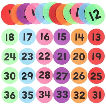 WaaHome 36Pcs 4" Classroom Floor Line Up Spots Dots, Number Spot ...