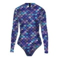 Aihuaihua Fish Scale 3D Digital One Piece Swimsuits Women Long Sleeve ...