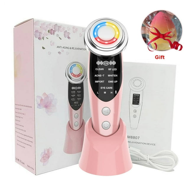 7 in 1 Face Lift Device - EMS RF Microcurrent Skin Rejuvenation, Facial Massager, Light Therapy ...