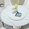 Montary Round Dining Table,Modern Turntable Marble Dining Table with ...