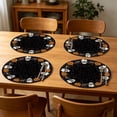 6Pcs Halloween Placemats Round Pumpkin Ghost Print Anti-Slip Fabric ...