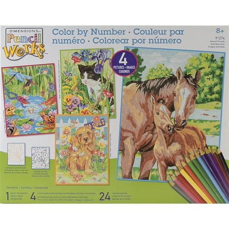 Pencil Works Color By Number Kit 9"X12" 4/Pkg | Walmart Canada