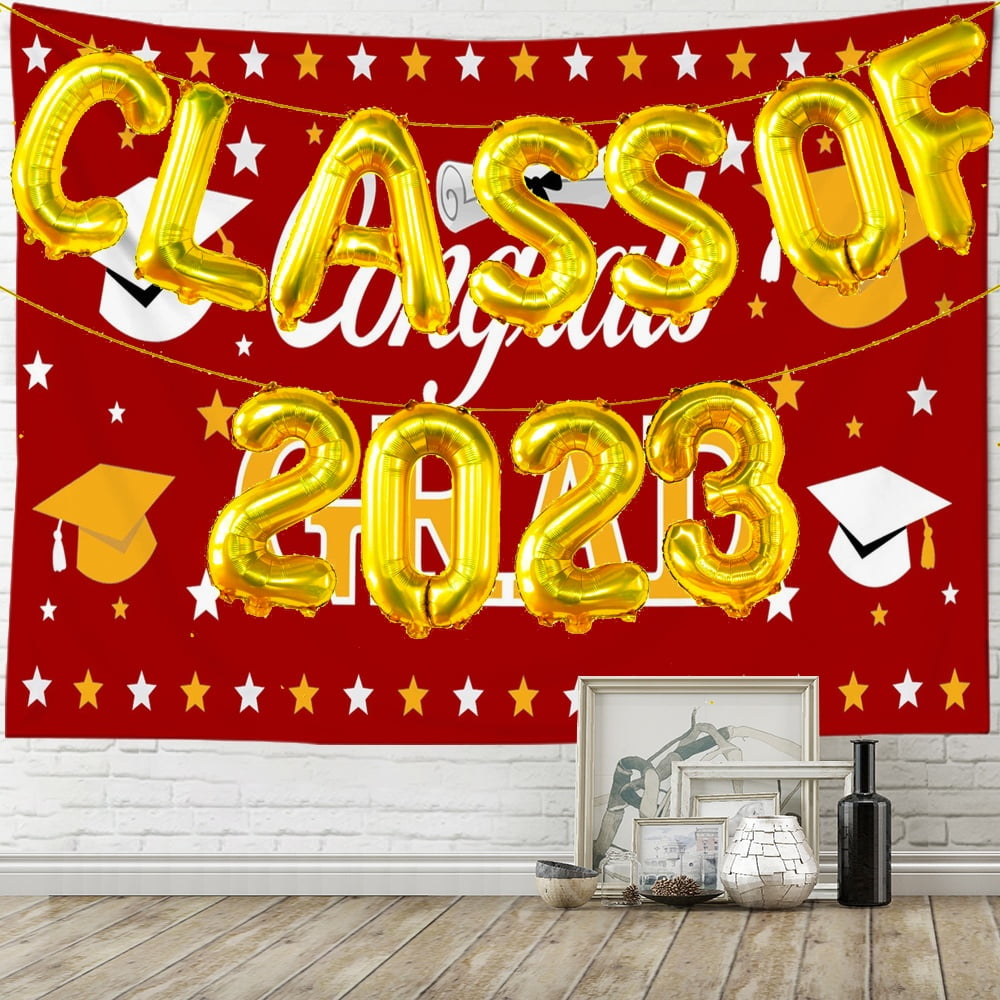 Graduation Backdrop with 2023 Balloons Class of 2023 Primary Elementary ...