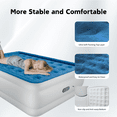 Queen 22" Top Flocking Air Mattress with Built-in Pump Raised Comfort ...