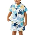 EliteGoogv Boys Two Piece Tropical Style Outfit Short Sleeve Gradient ...
