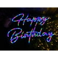 EISRUNGF Smart RGB Happy Birthday Neon Sign – Color Flow, Music Sync ...