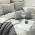 Nanshing Arabesque 8 Piece Damask Jacquard Comforter Set, Silver, King ...