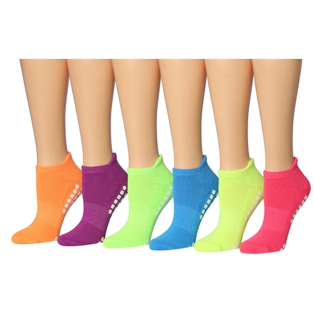 Ronnox Women's 6-Pairs Anti-Skid Non-Slip Silicone-Gripper Low Cut ...