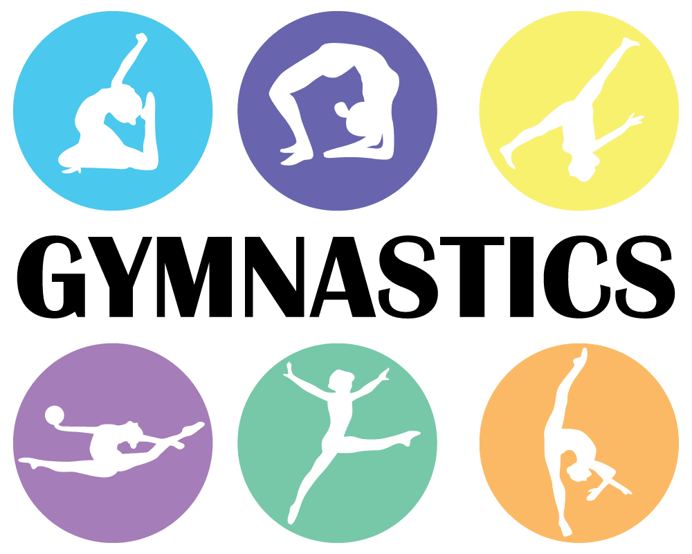 Colorful Gymnastics Sports Silhouette Collection for Gym Room ...