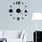 Modern Large Diy Wall Clock 3D Black Number Sticker Home Office Decor ...