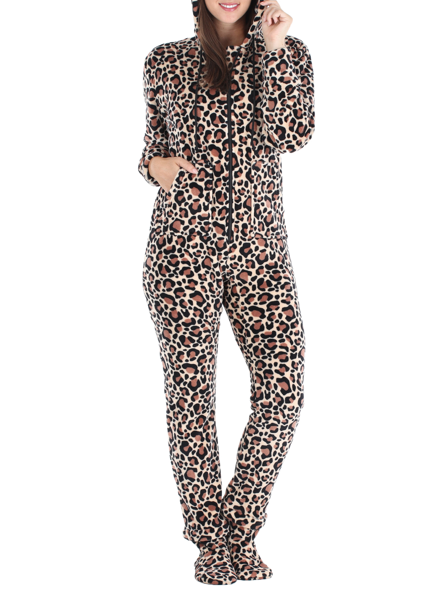 Sleepytimepjs Sleepytimepjs Womens Fleece Hooded Footed Onesie