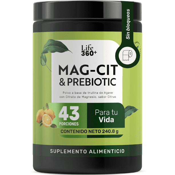 Life 360+ MAG–CIT & PREBIOTIC | 240.8 gramos| Citrato de magnesio en ...