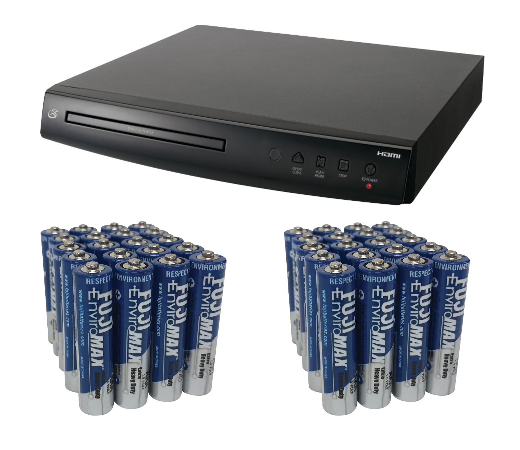 GPX DH300B 1080p Upconversion DVD Player & Fiji AAA 40 PK - Walmart.com ...