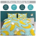 Banana Print Pattern 90"x90" 3 Pcs Soft Bedding Set Includes 1 Duvet ...