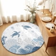 3ft Area Rug,Watercolor Blue Sea Turtles Starfish Washable Large Rugs ...