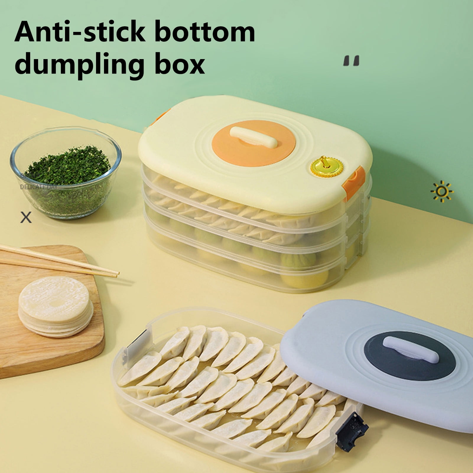 Waroomhouse Dumpling Storage Case Food Grade Good Sealing Large ...