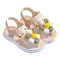 CHENge Toddler Little Girl Sandals Summer Closed Toe Flower Beach Shoes ...