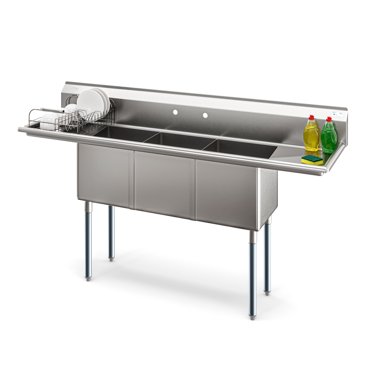 "Ruvati 57"" Undermount Single Basin Stainless Steel Kitchen Sink ...