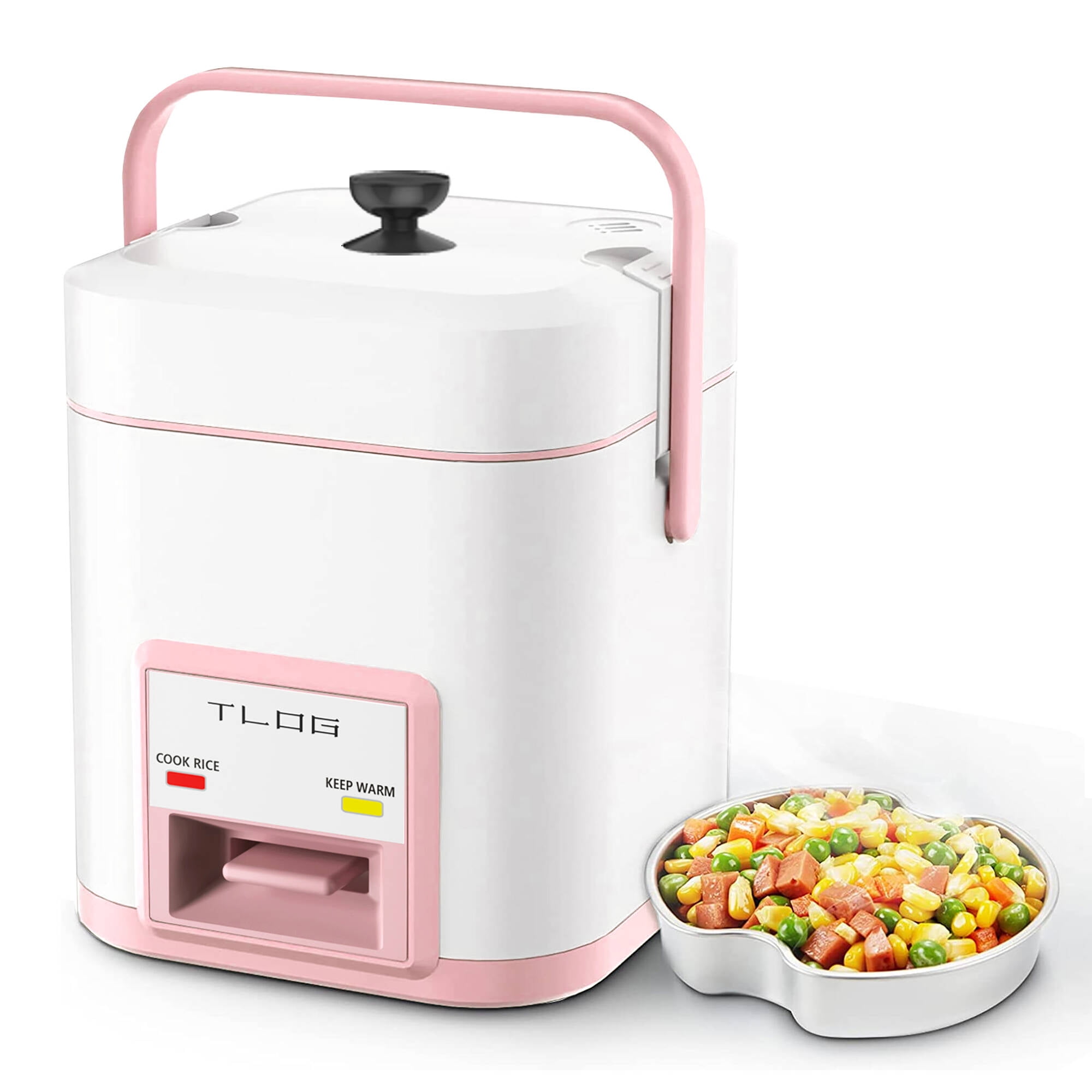 TLOG 5 Cup (Cooked) Mini Rice Cooker 1.2L Portable with Steam Tray Pink ...