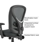 STAPLES Office Chair Black Mesh Back Adjustable Task Desk Chair with ...