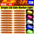 20pcs New Bright 12V 9LED Side Marker Light Lamp Indicator Light Bar ...