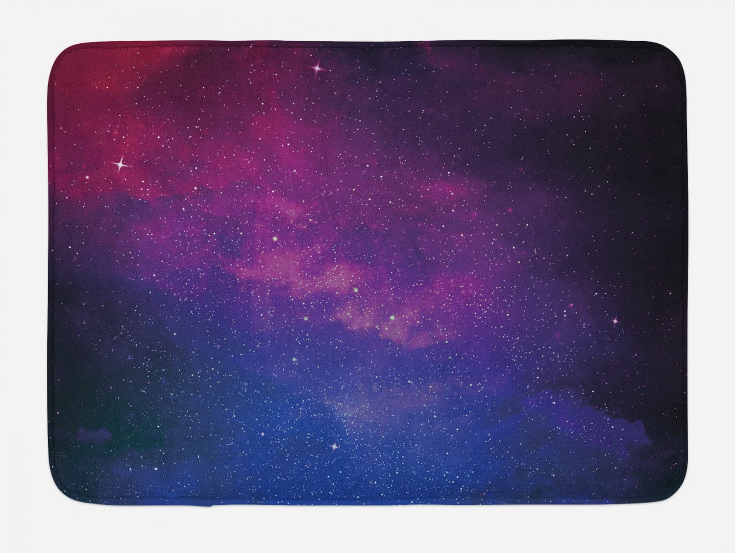 Galaxy Bath Mat, Pink and Blue Nebula in Starry Night Sky Space Science ...