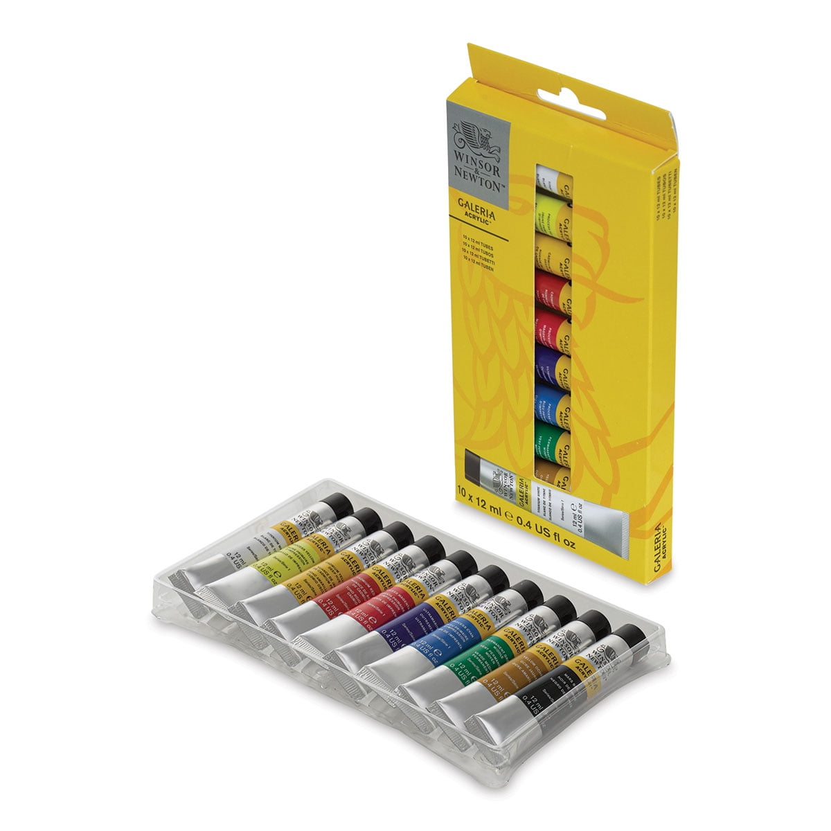 Winsor & Newton Galeria Acrylic Paint - Set of 10, Assorted Colors, 12 ...