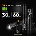 2 Pack LED Tactical Flashlights, 2000 High Lumens Torch, Mini Powerful ...