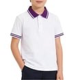 Childrens Solid Color Campus Athletic Polo Shirt Short Sleeve – Soft ...
