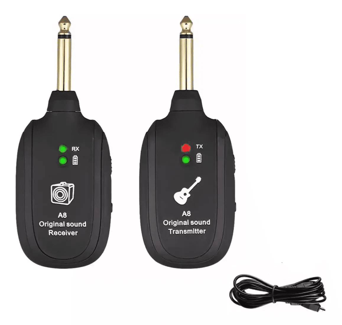 Sistema Transmisor Y Receptor Inalambrico Guitarra Uhf A8 Negro ...
