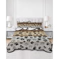 Animal Paw Print Quilts Bedding Set King Size Dog Claws Pattern Brown ...