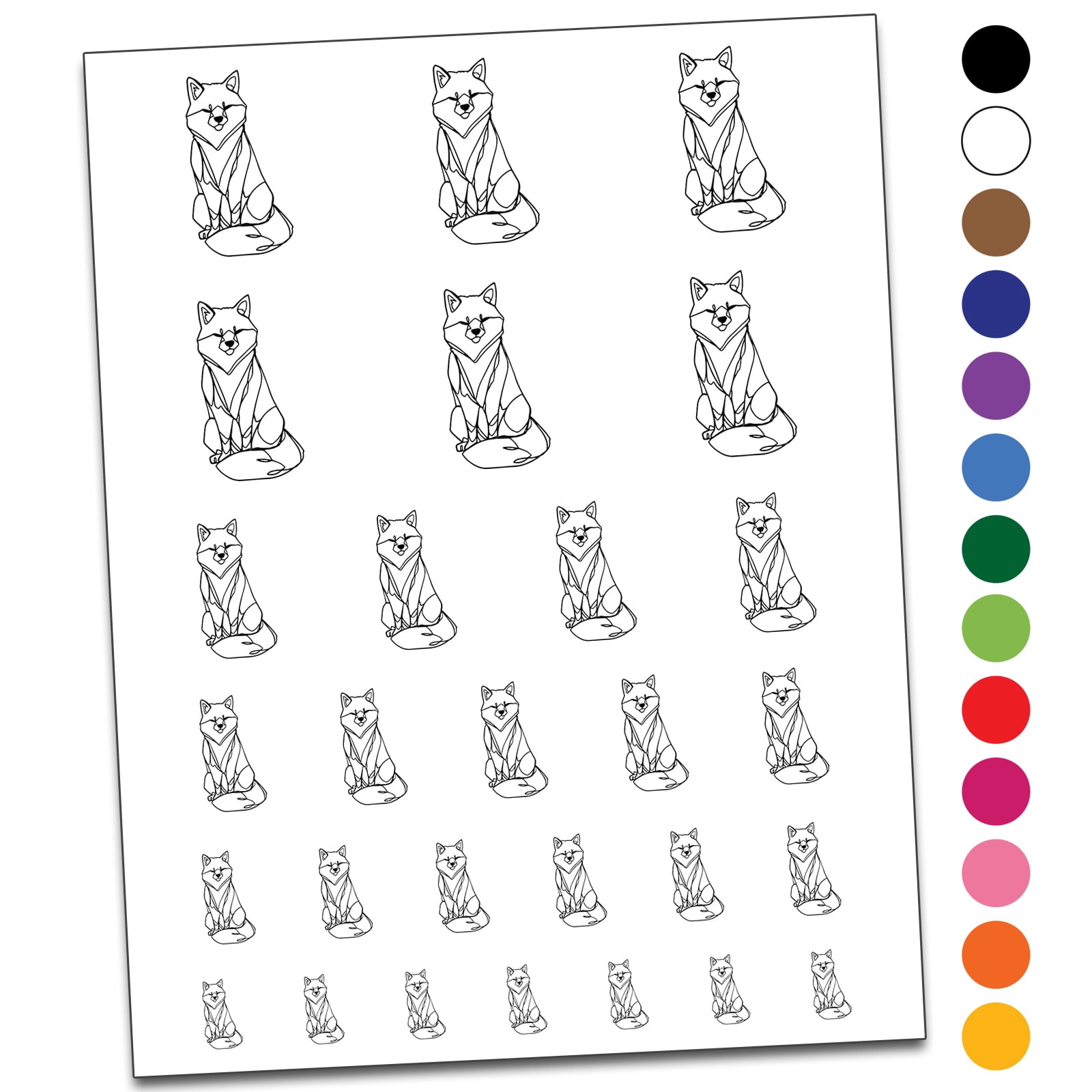 Fox Artsy Contour Line Water Resistant Temporary Tattoo Set Fake Body ...