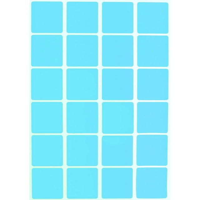 Royal Green Color Code Labels 1" X 1" inch Square in Light Blue 25m x ...
