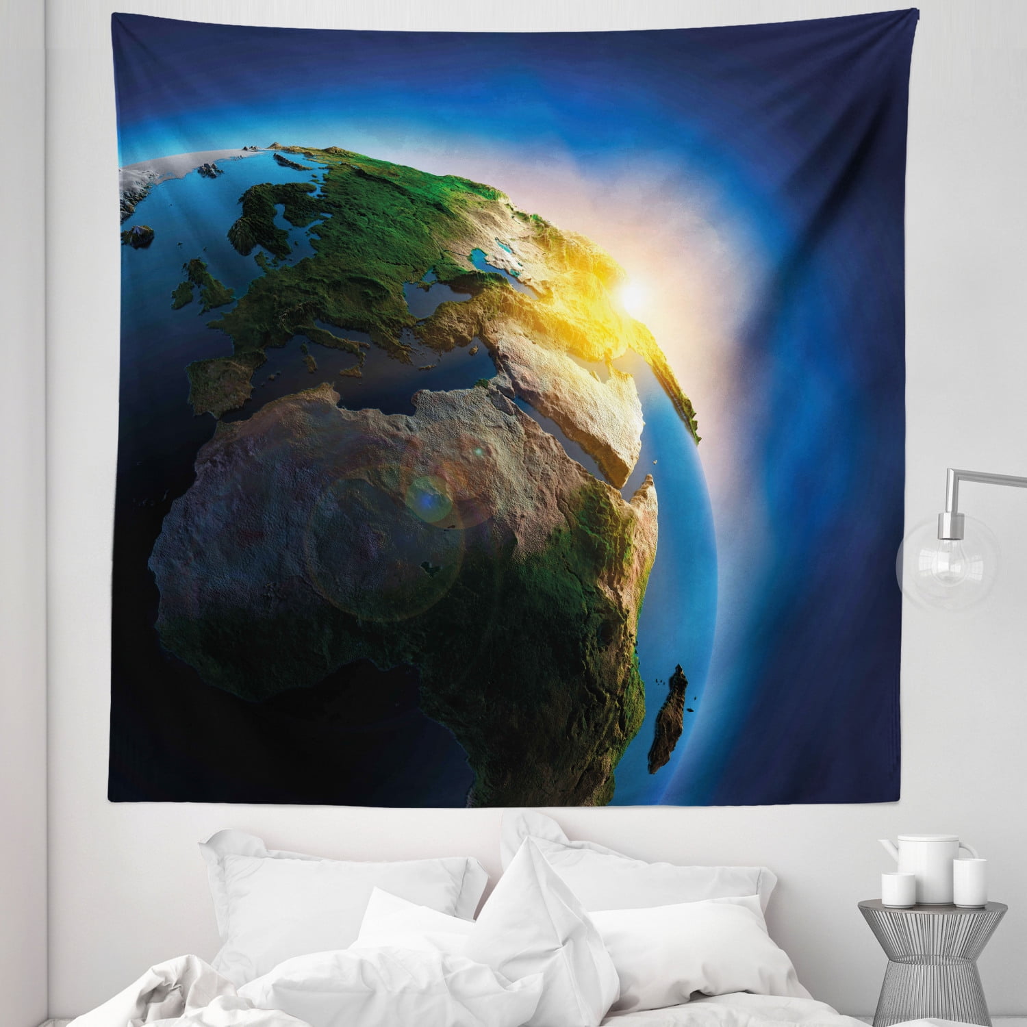Earth Tapestry, Early Morning Rising Sun Scenery in Outer Space Day's ...