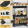 Soyo 3 Tier Slim Rolling Storage Cart Mobile Shelving Unit For Narrow