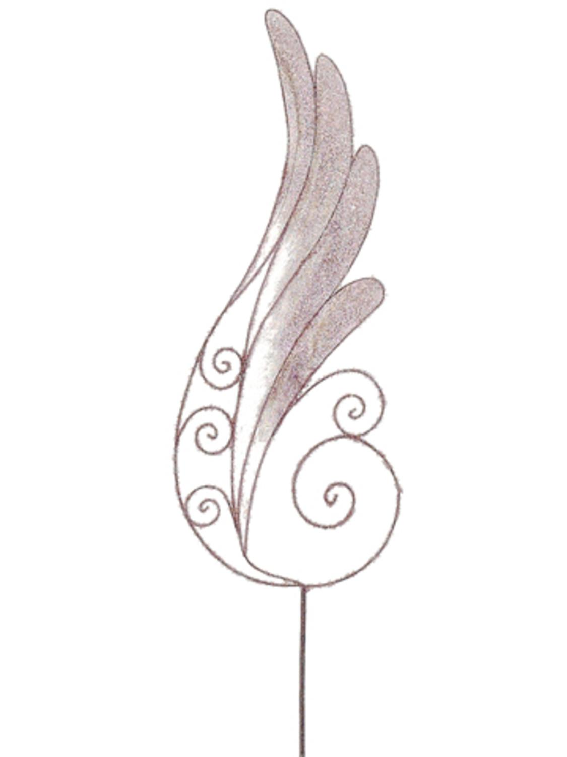 24" Pink Iridescent Glittered Angel Wing Craft Pick - Walmart.com