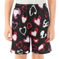 BZSMCE Adjustable Drawstring Casual Shorts With Red Heart-shaped ...