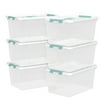 Homz 15.5 Qt Heavy Duty Clear Plastic Stackable Storage Containers, 16 ...