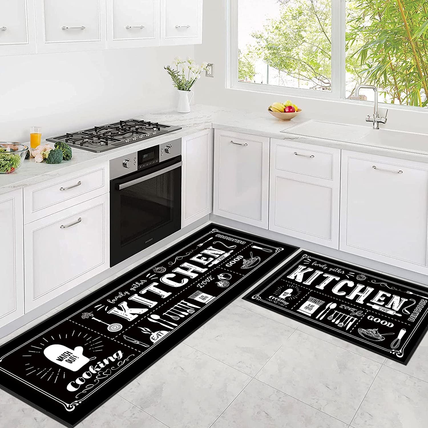 Click here for Waykingo Kitchen Utensils Rugs Black Kitchen Mats... prices
