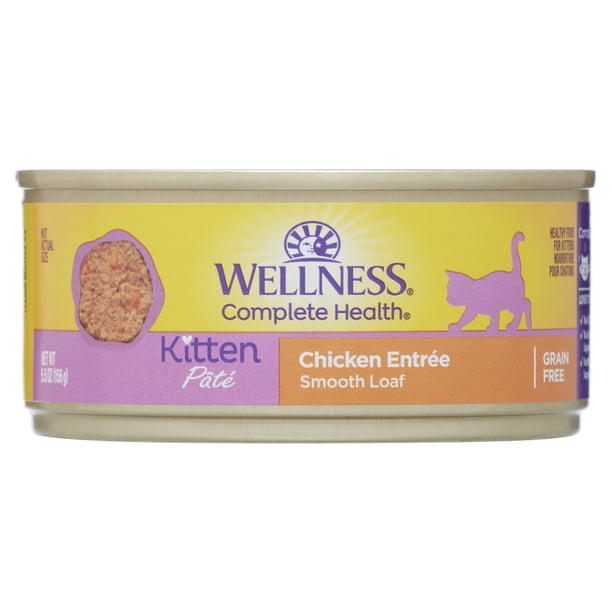 Wellness Complete Health Kitten Wet Cat Food, Chicken Entree Recipe, 5 ...