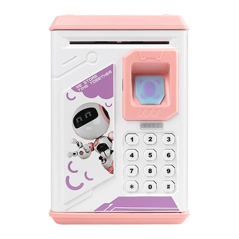 Linyer Fingerprint Electronic Piggy Bank ATM Password Money Box Cash ...