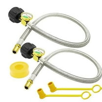 Anxingo 2 Pack 15 Inch RV Propane Hoses with Gauge, Stainless Steel ...