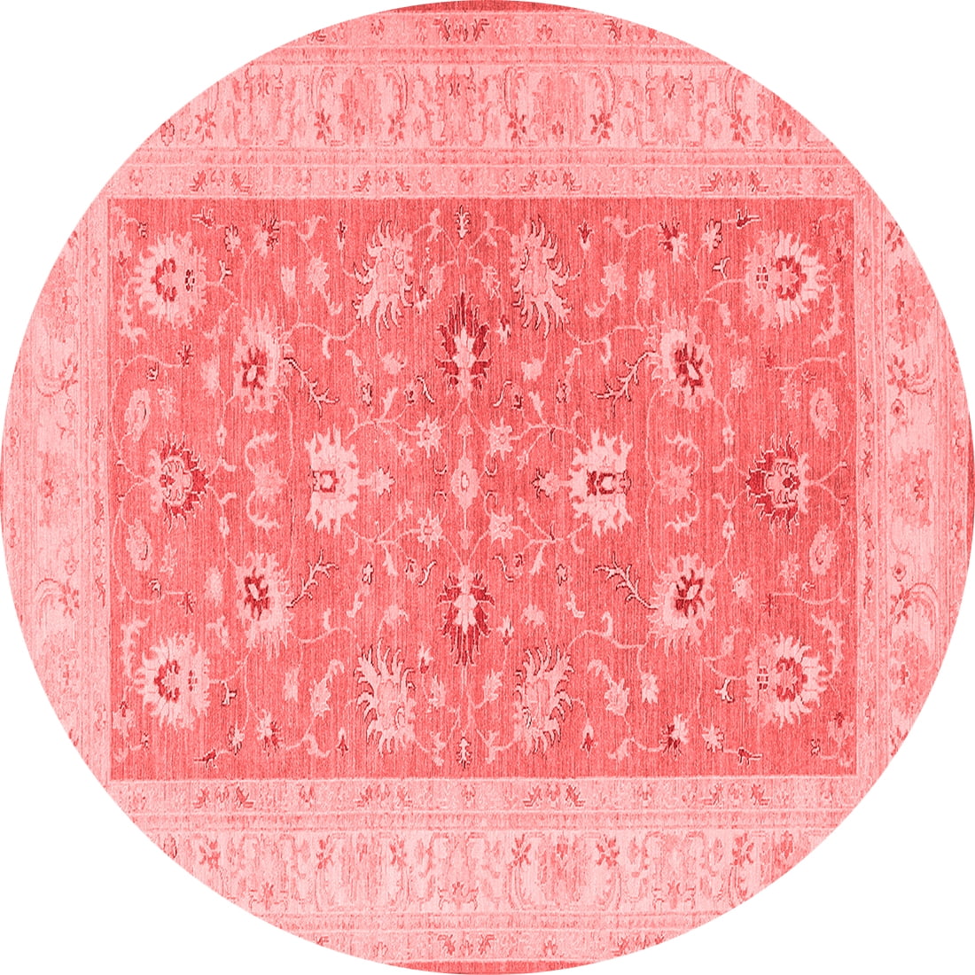 Ahgly Company Indoor Round Oriental Red Traditional Area Rugs, 6' Round ...