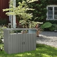 Trash Bin Storage Shed, Metal Outdoor Bin House for Double Garbage Can ...