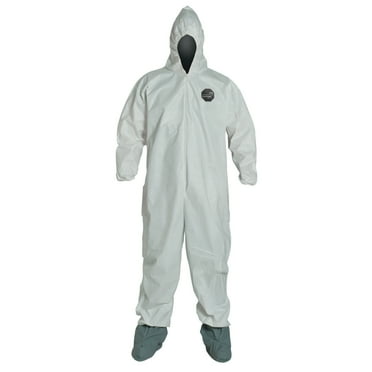 Tyvek Elastic-Cuff Hooded Coveralls w/Boots, White, 3X-Large, 25/Carton ...