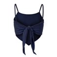 Made by Olivia Women's Plain Stretchy Asymmetric Tie Knob Open Back ...