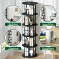 360 ° Display Stackable Spinning Bookshelf Tower,Round Space Saving ...