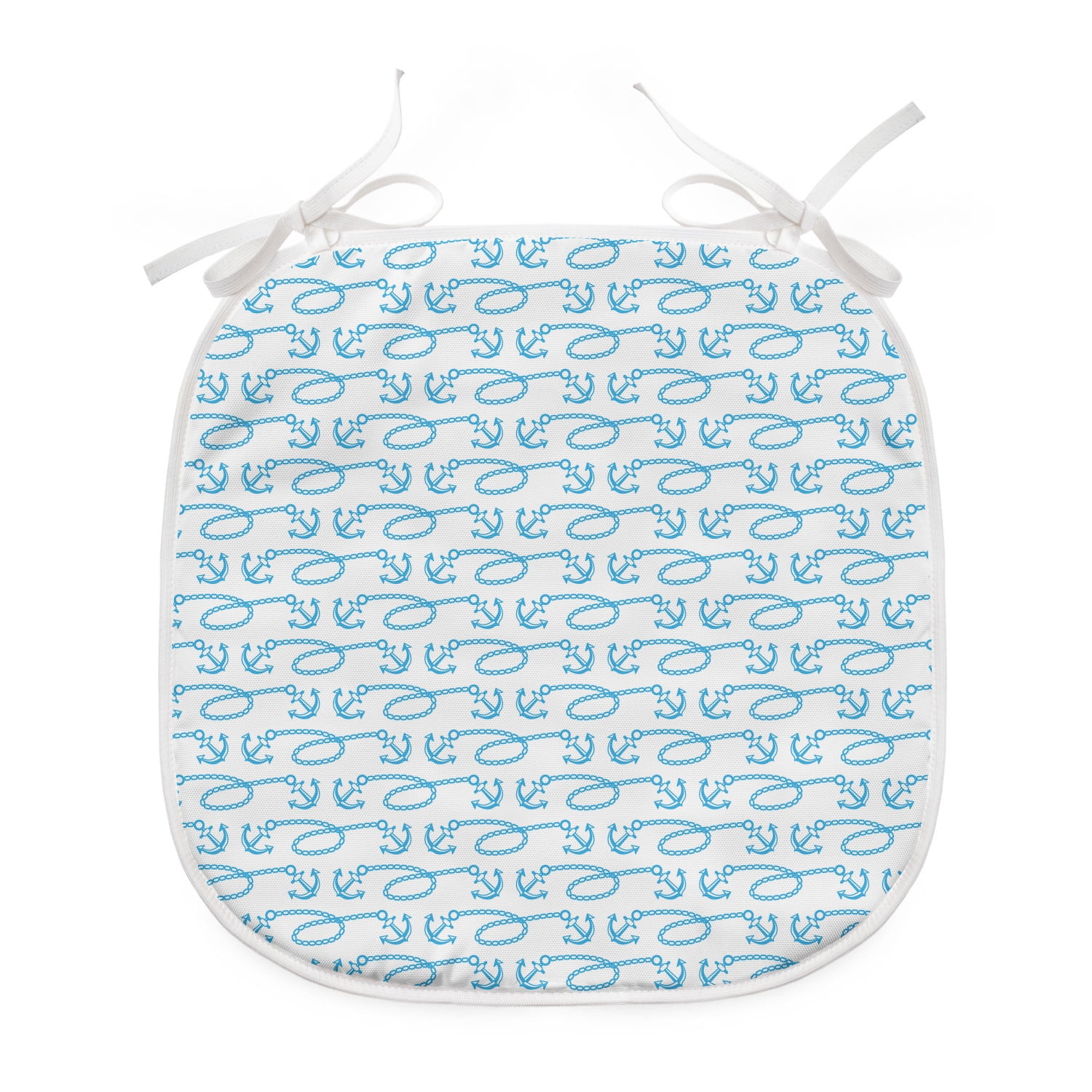 Anchor Dining Chair Pad, Little Anchors with Chains Naval Loops Sailing ...
